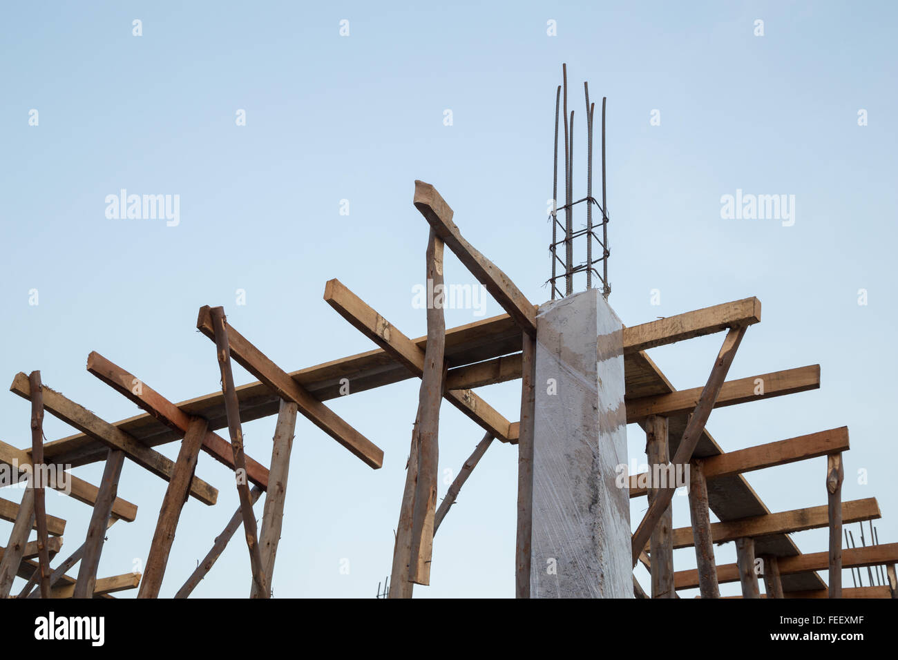 Concrete pillar construction at the construction site Stock Photo - Alamy