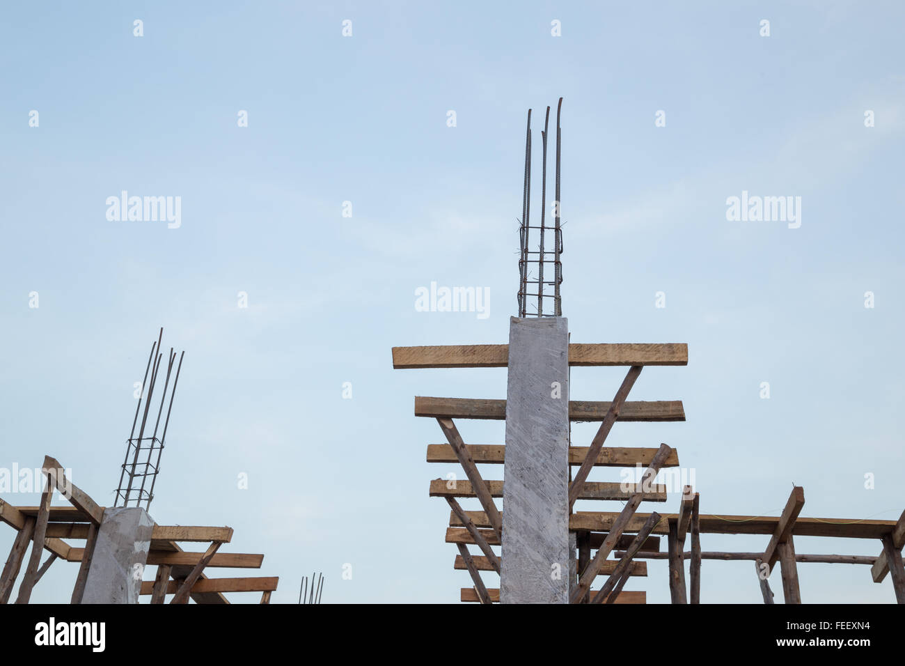 Concrete pillar construction at the construction site Stock Photo - Alamy