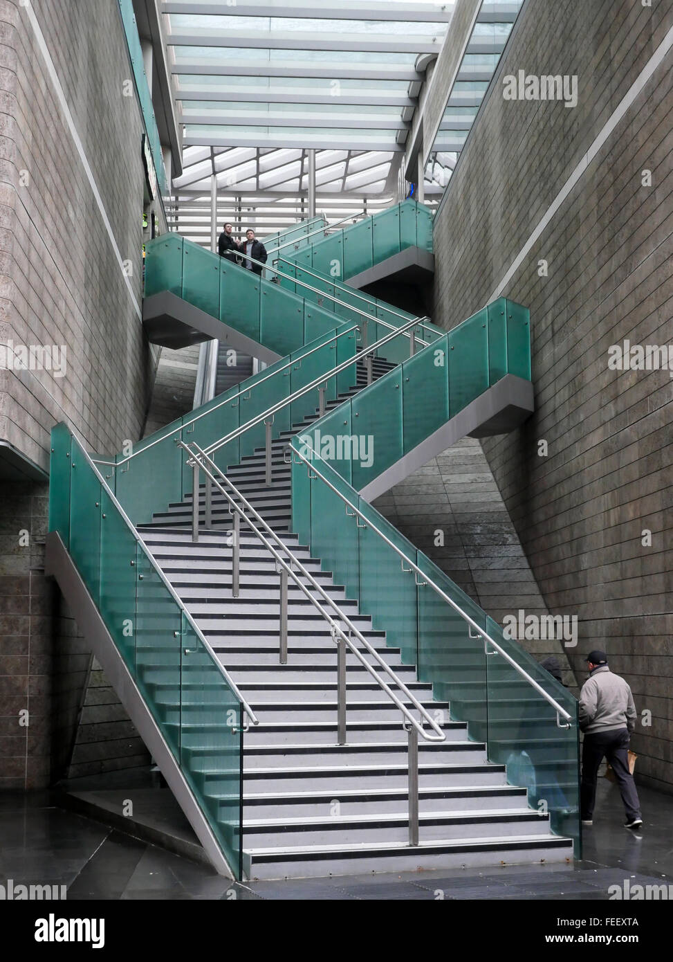 Liverpool One Shopping Centre. Liverpool.UK. Staircase leading up to ...