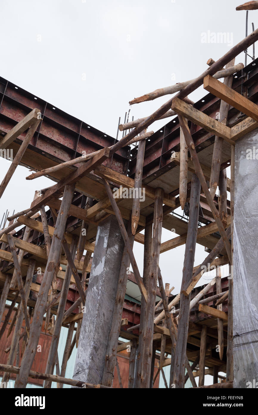 pillar and beam being constructed at the construction site Stock Photo ...