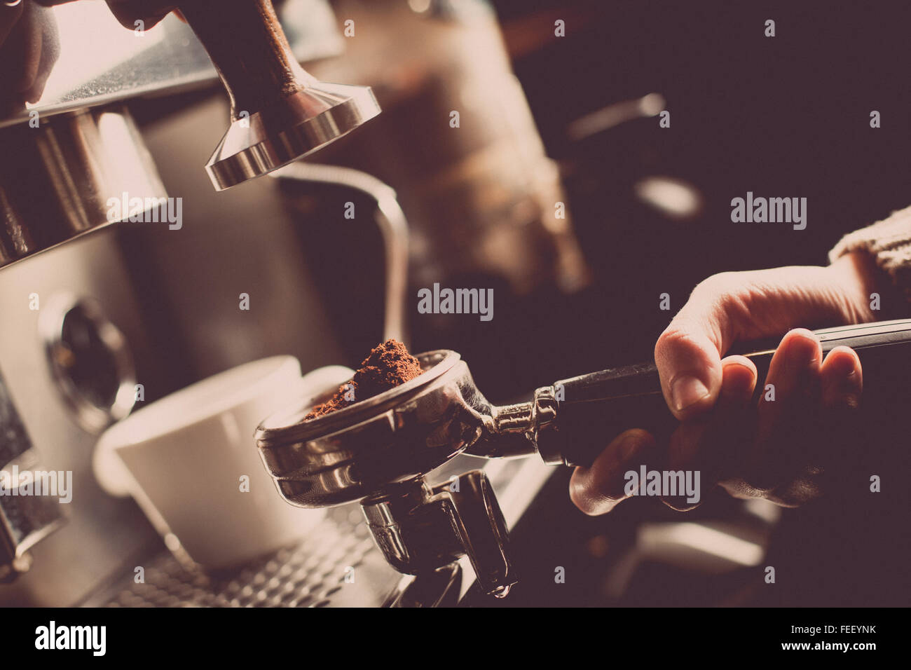 Color image of an espresso making machine Stock Photo - Alamy