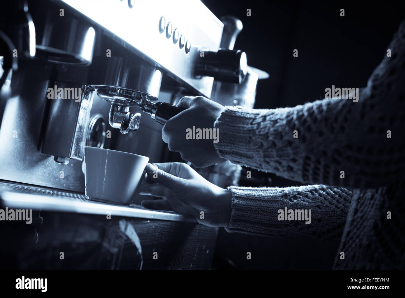 Color image of an espresso making machine Stock Photo - Alamy