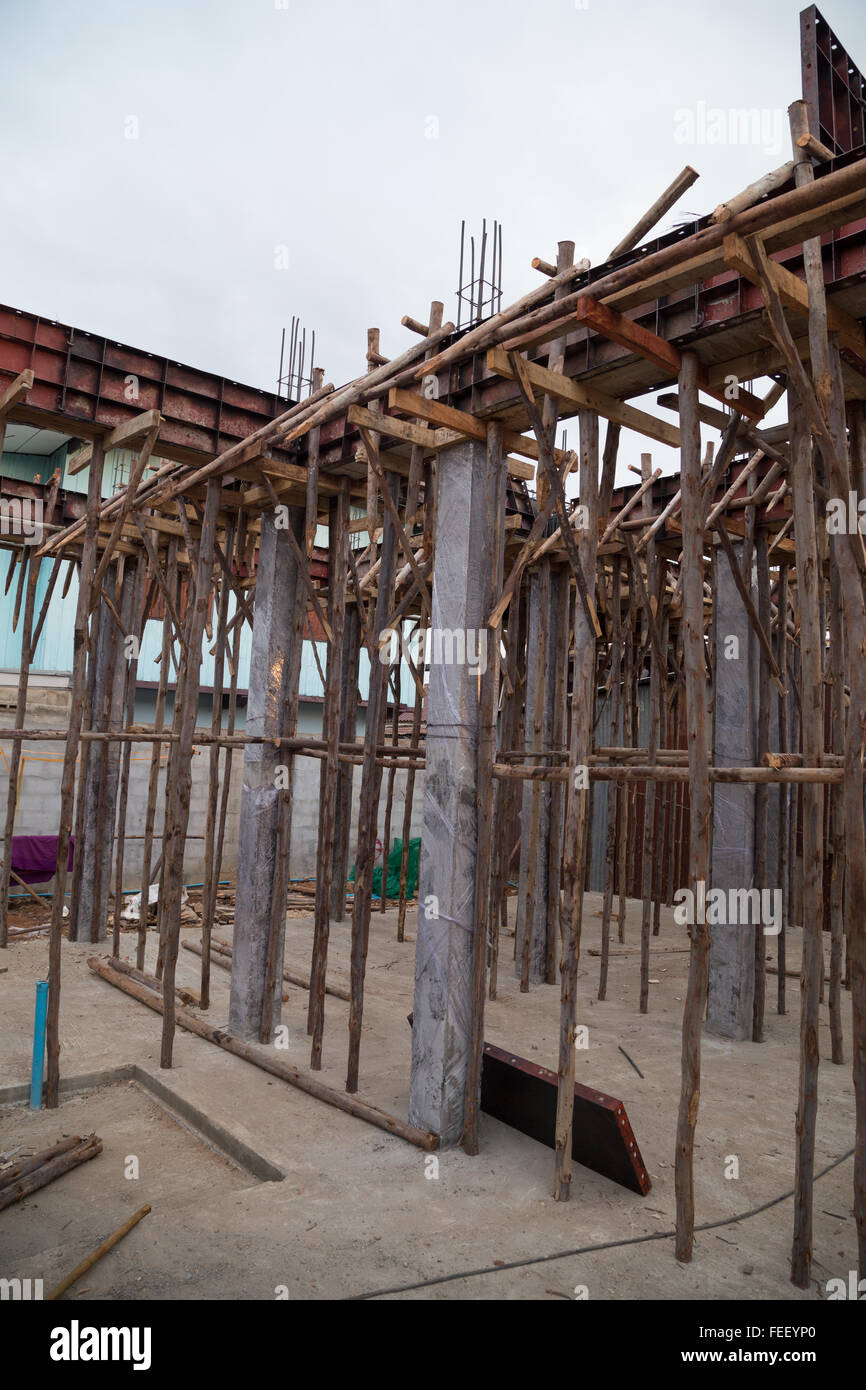 pillar and beam being constructed at the construction site Stock Photo ...