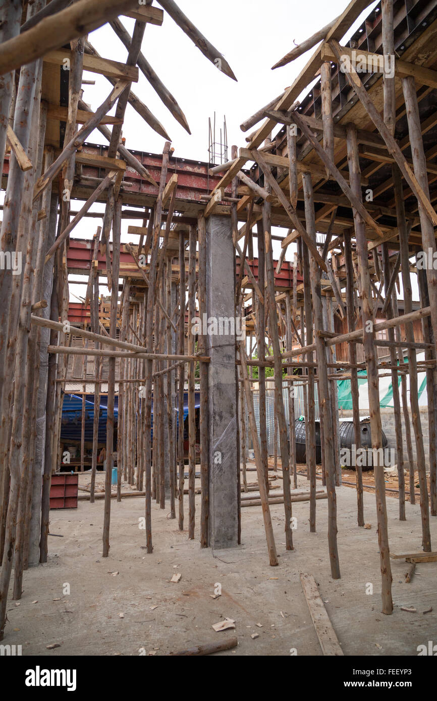 pillar and beam being constructed at the construction site Stock Photo ...