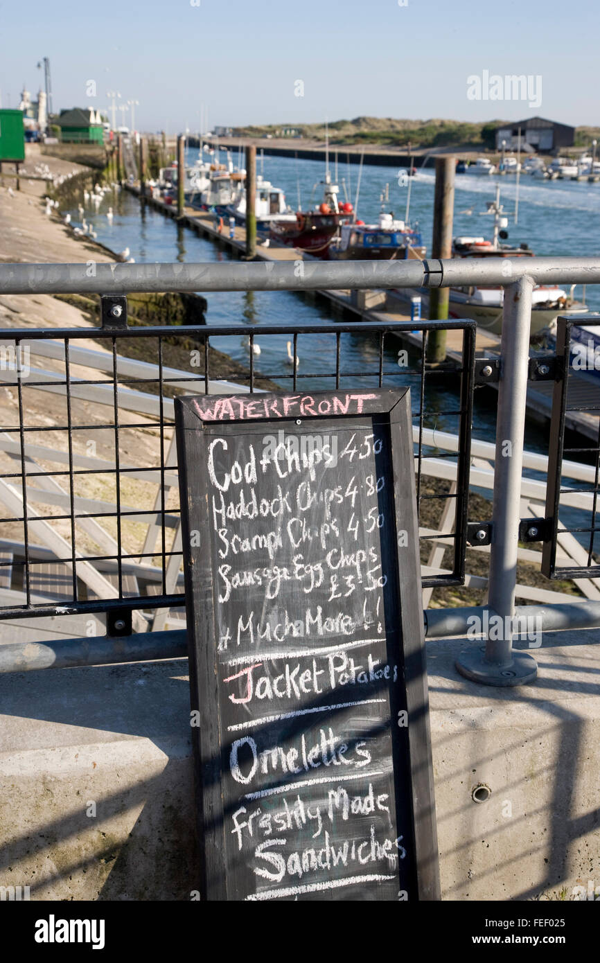 Seaside café menu Stock Photo - Alamy