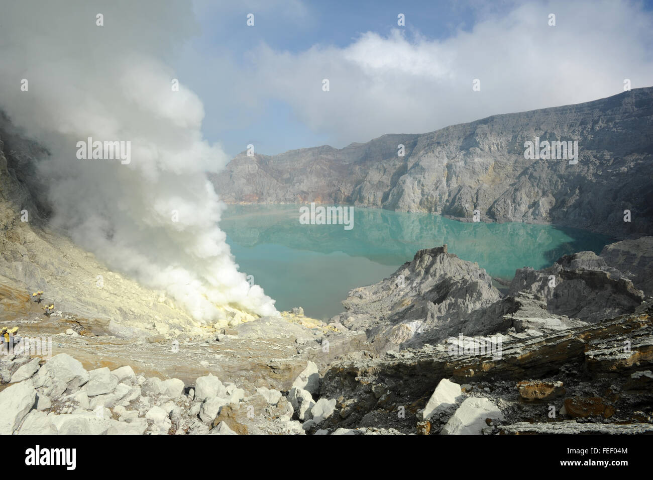Crater of the volcano Ijen on the island of Java, Indonesia Stock Photo ...