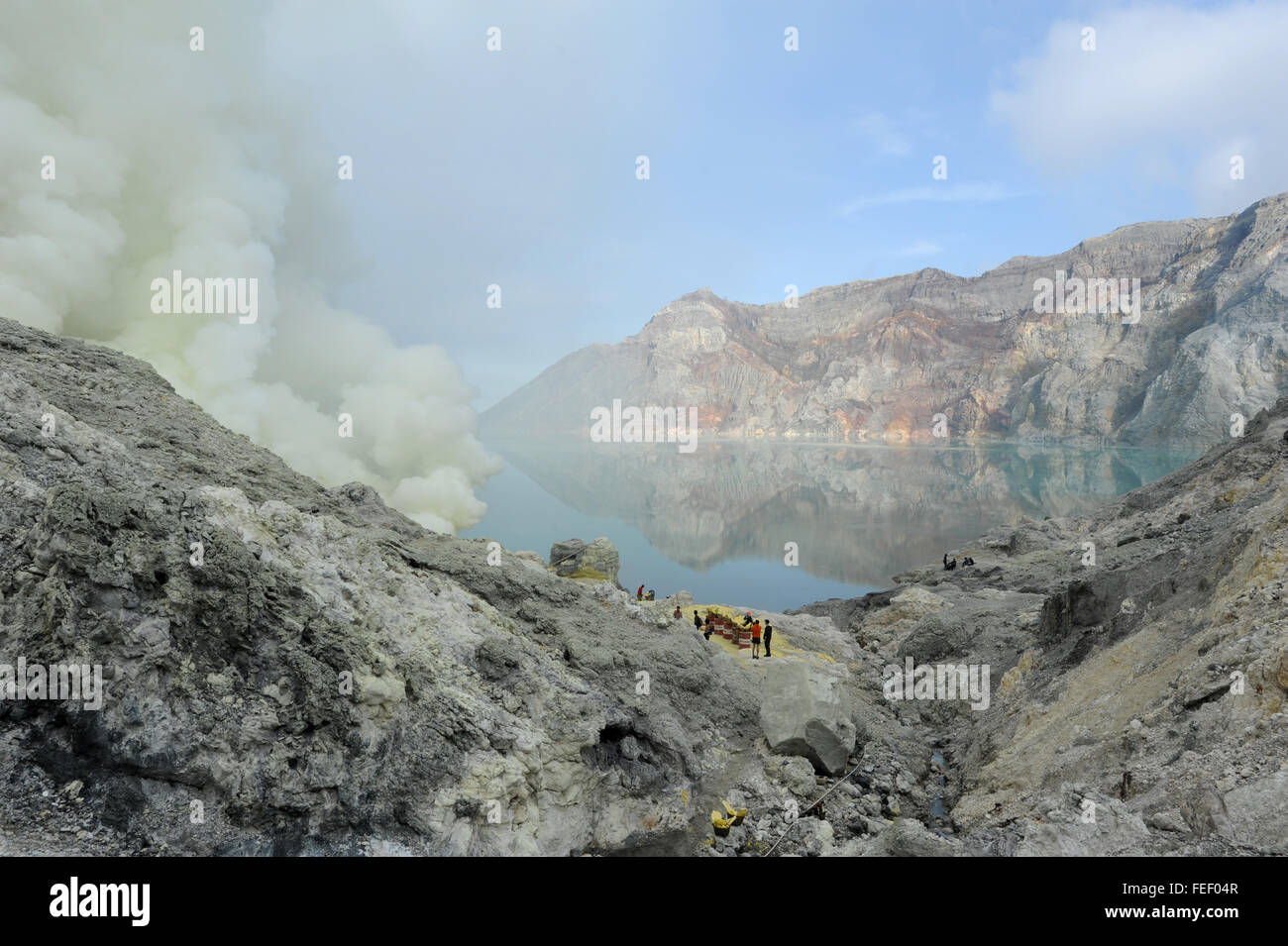 Crater of the volcano Ijen on the island of Java, Indonesia Stock Photo ...