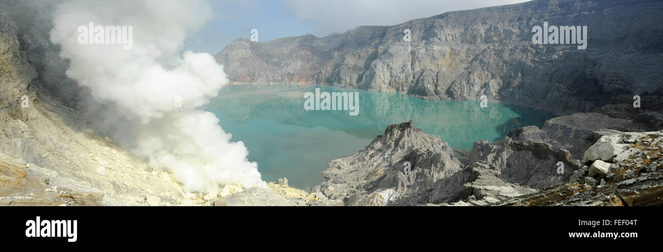Crater of the volcano Ijen on the island of Java, Indonesia Stock Photo ...