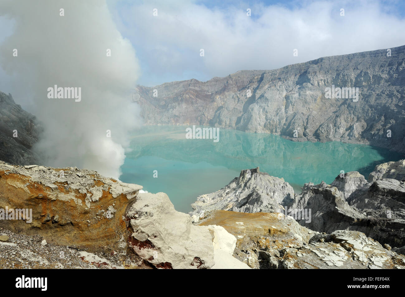 Crater of the volcano Ijen on the island of Java, Indonesia Stock Photo ...