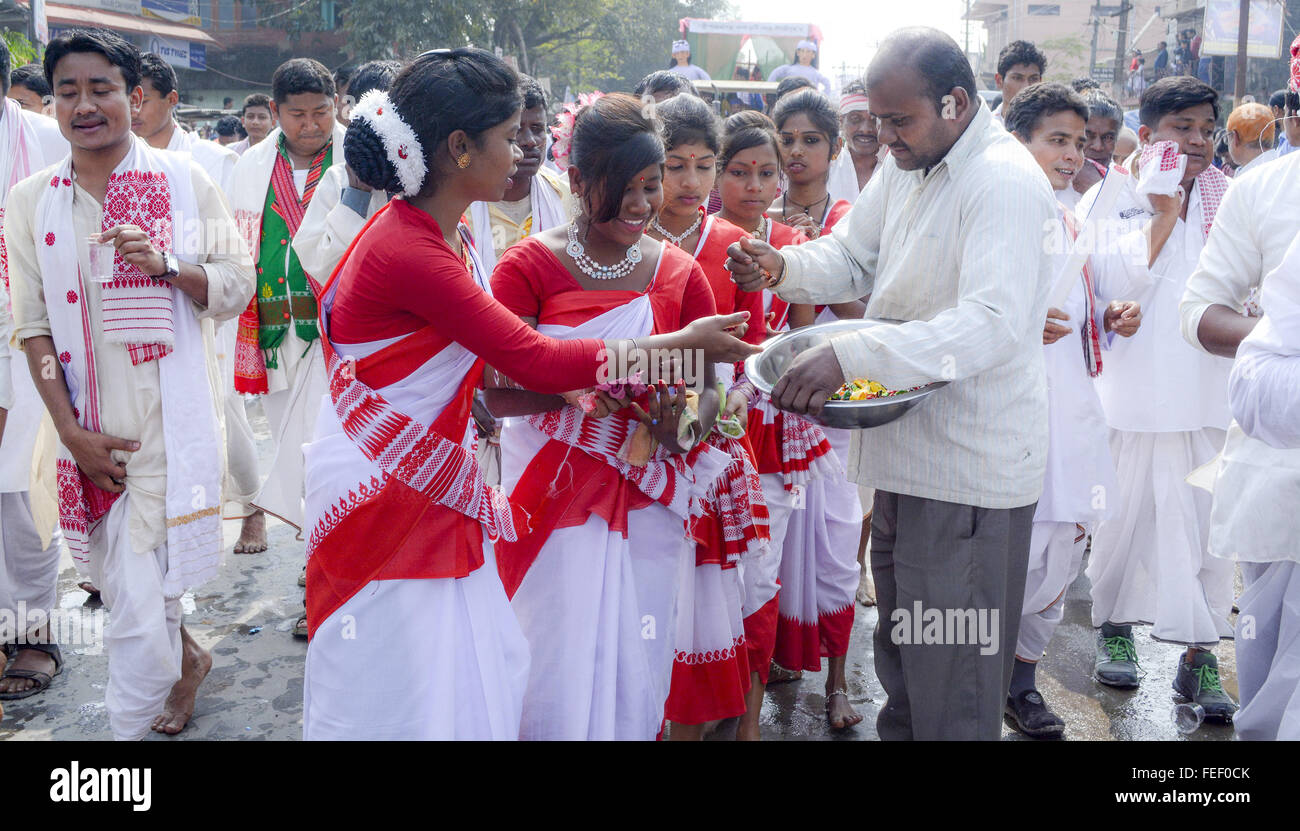 Sivasagar, Assam, India. 6th Feb, 2016. Indian people takes out a ...