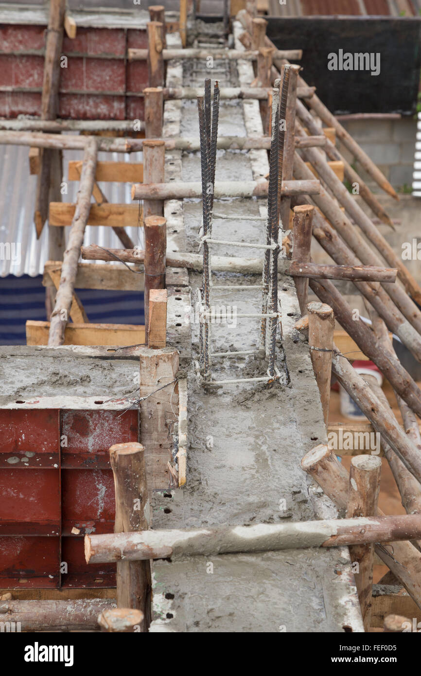 pillar and beam being constructed at the construction site Stock Photo ...