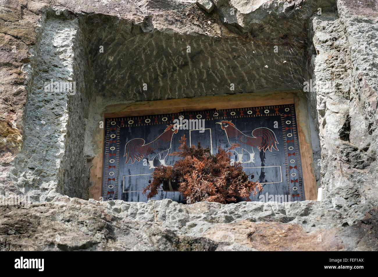 Traditional cave grave carved in the rock. Lemo is cliffs old burial ...
