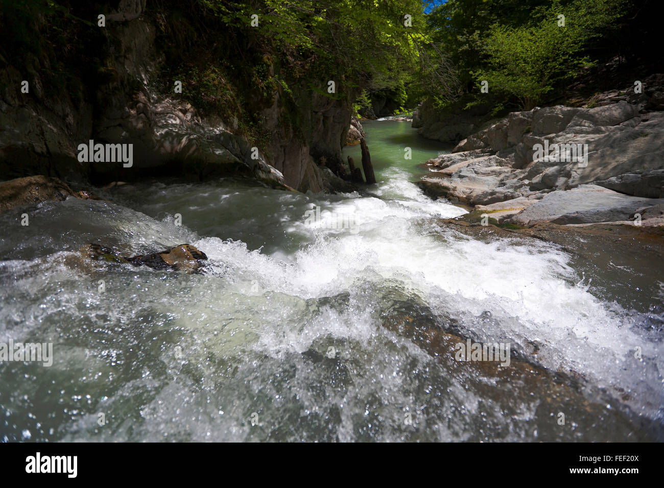 El cubo waterfall Urbeltza river Selva de Irati Pyrenees Navarra Spain ...