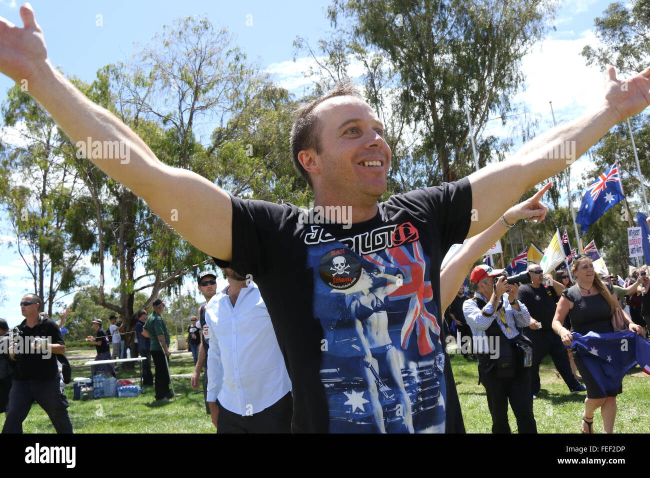 Canberra, Australia. 6 February 2016. Pictured: Patriotic Australian ...
