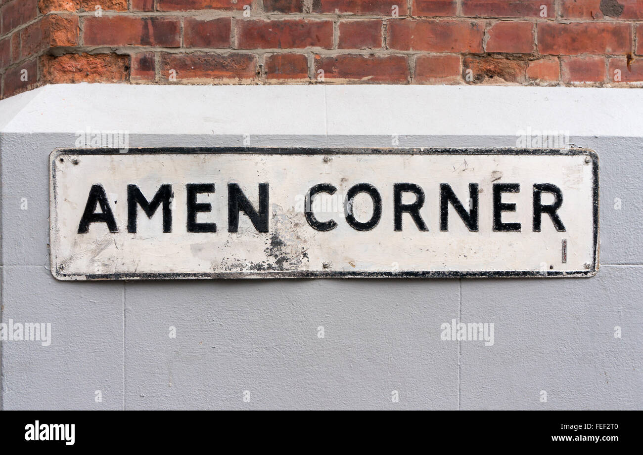 Amen Corner street sign, Newcastle upon Tyne north east England, UK ...