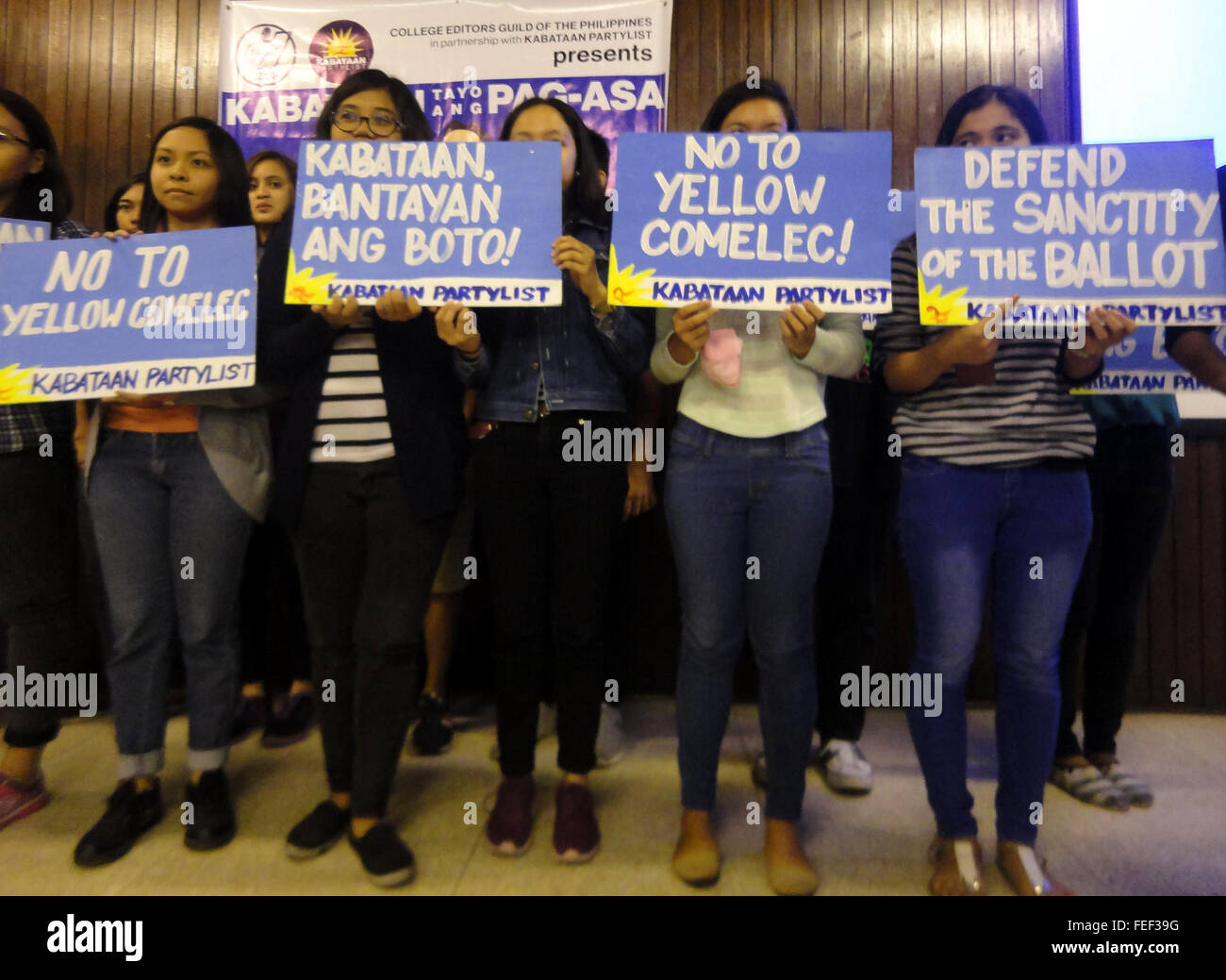Quezon City, Philippines. 06th Feb, 2016. Filipino activists hold ...