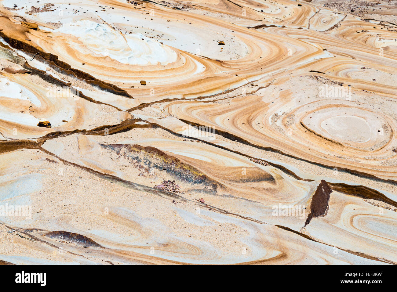 Australian rock formation background, sandstone texture with iron ...