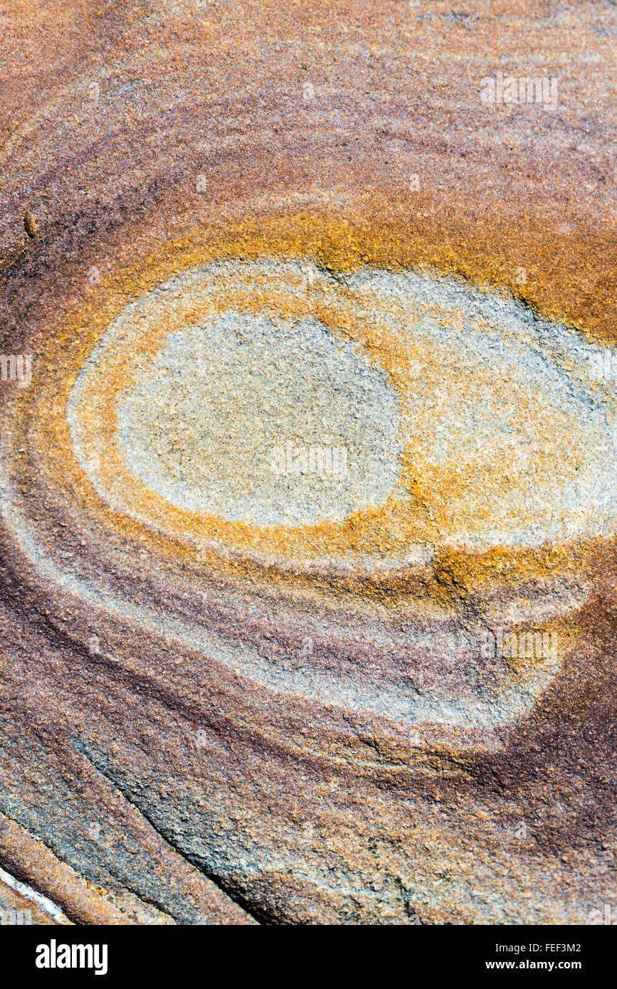 Australian rock formation background, sandstone texture with iron ...