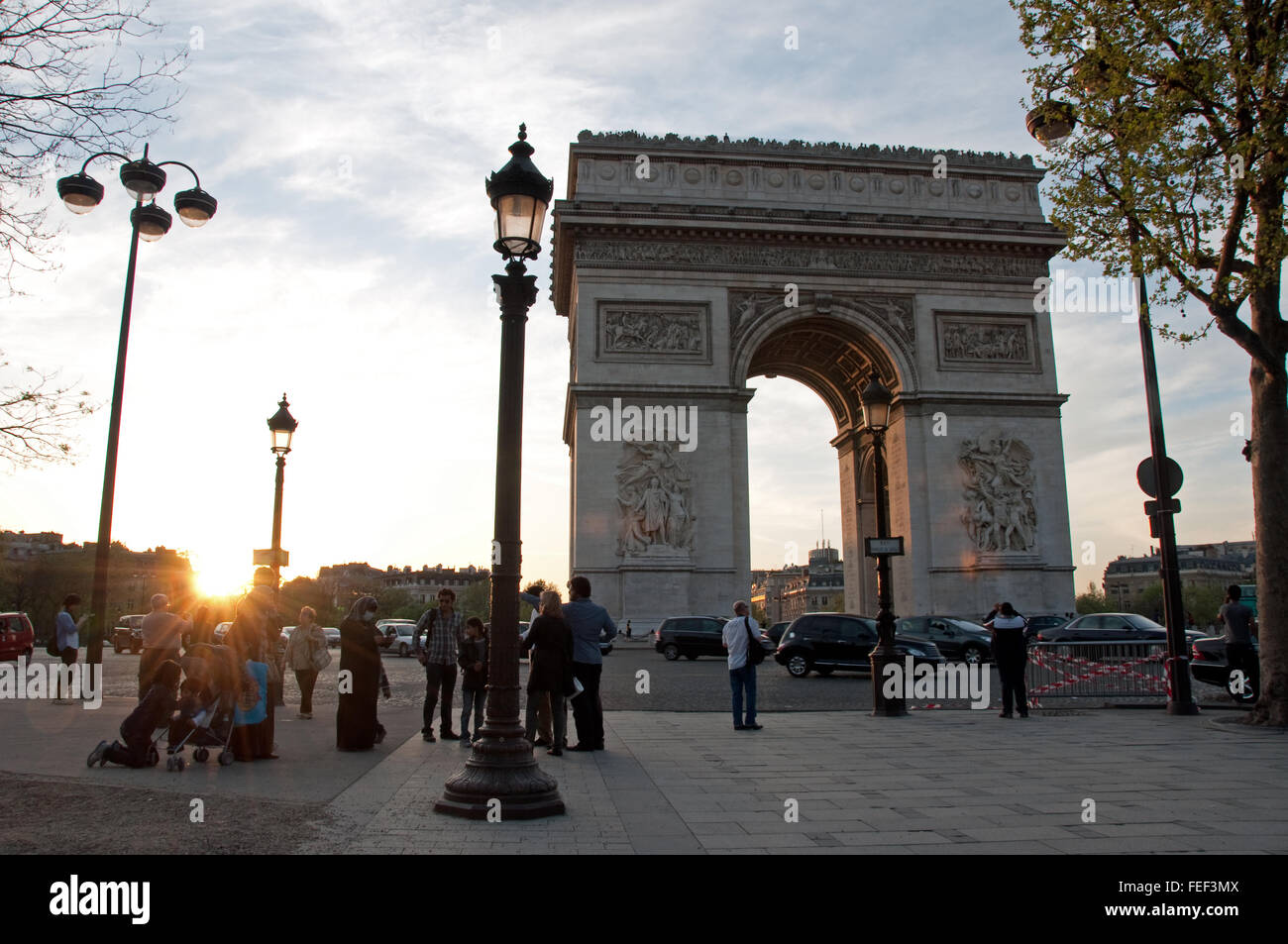 Arc de Triomphe Paris France Sunset Stock Photo - Alamy