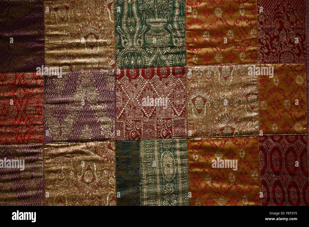 Dhaka 06 February 2016. Pattern of a colorful fabric Stock Photo - Alamy