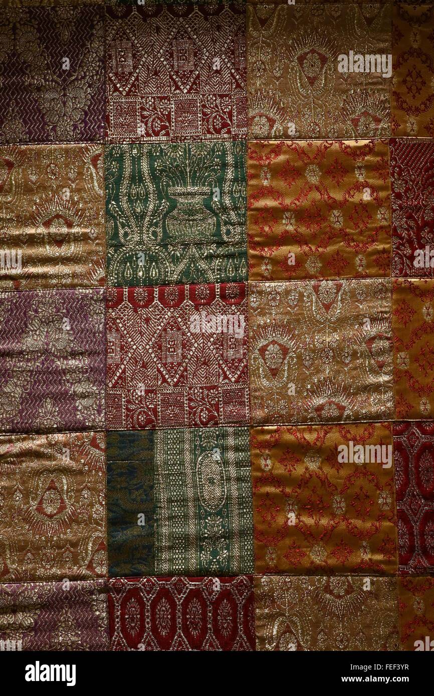 Dhaka 06 February 2016. Pattern of a colorful fabric Stock Photo - Alamy