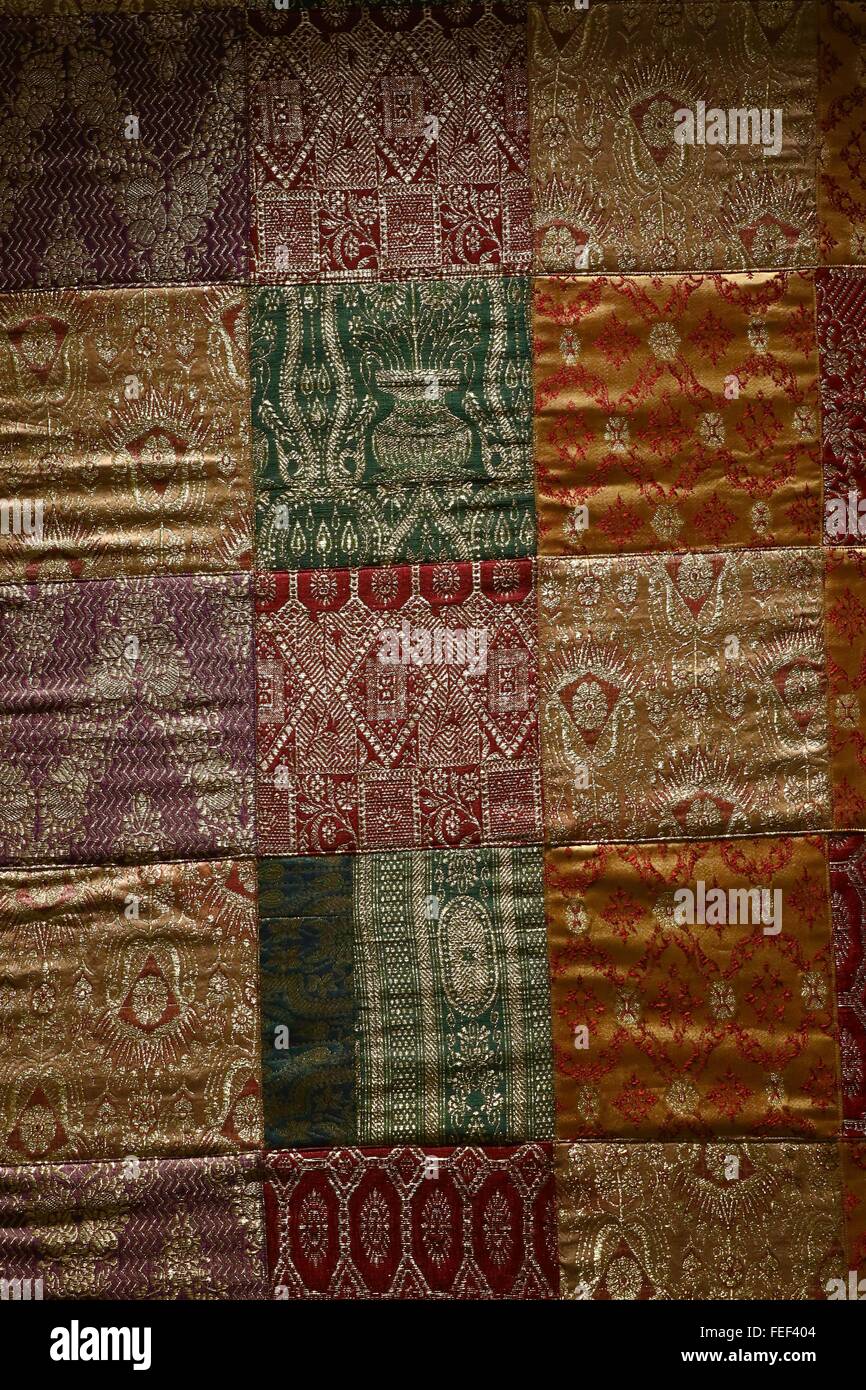 Dhaka 06 February 2016. Pattern of a colorful fabric Stock Photo - Alamy