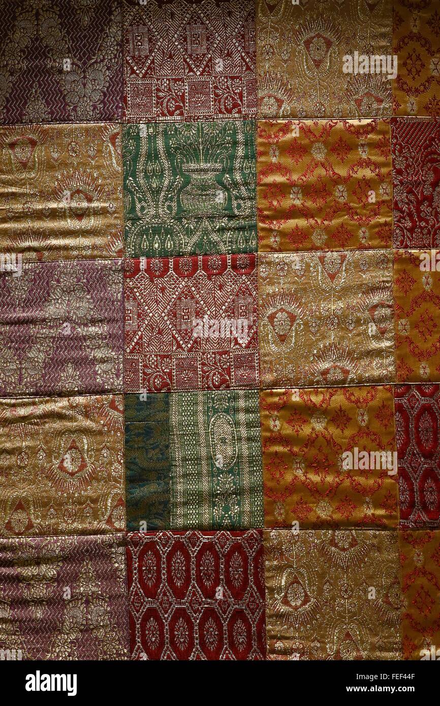 Dhaka 06 February 2016. Pattern of a colorful fabric Stock Photo - Alamy