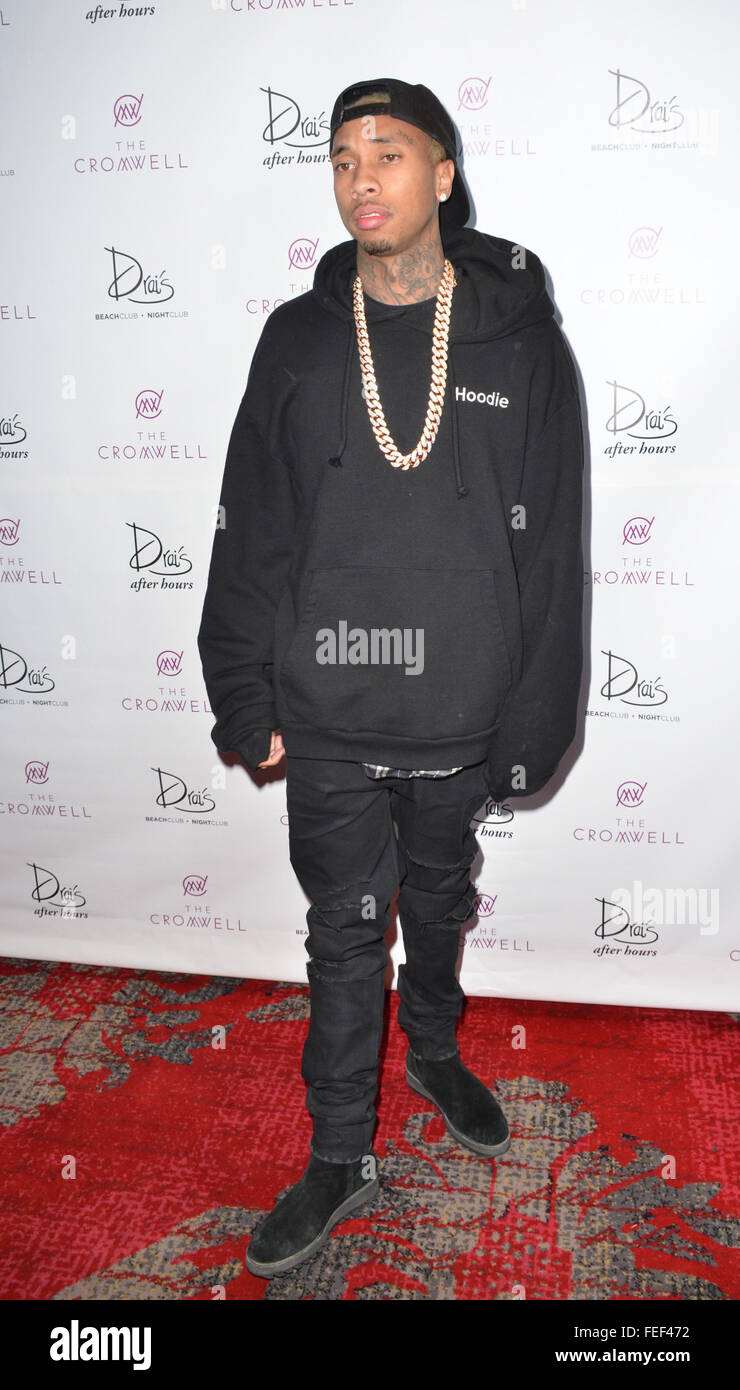 Las Vegas, Nevada, USA. 5th Feb, 2016. Rapper Tyga kicks off big game ...