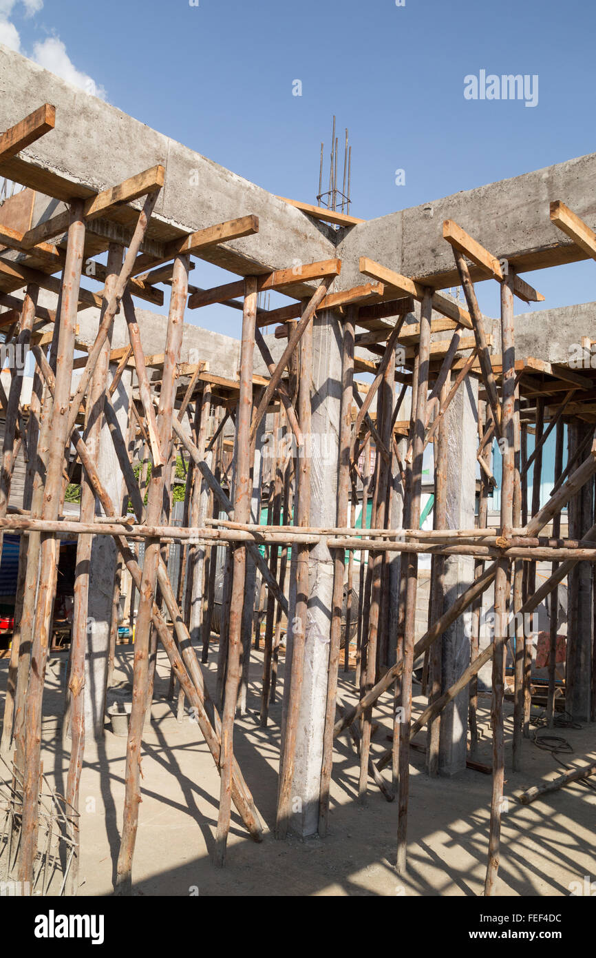 pillar and beam being constructed at the construction site Stock Photo ...