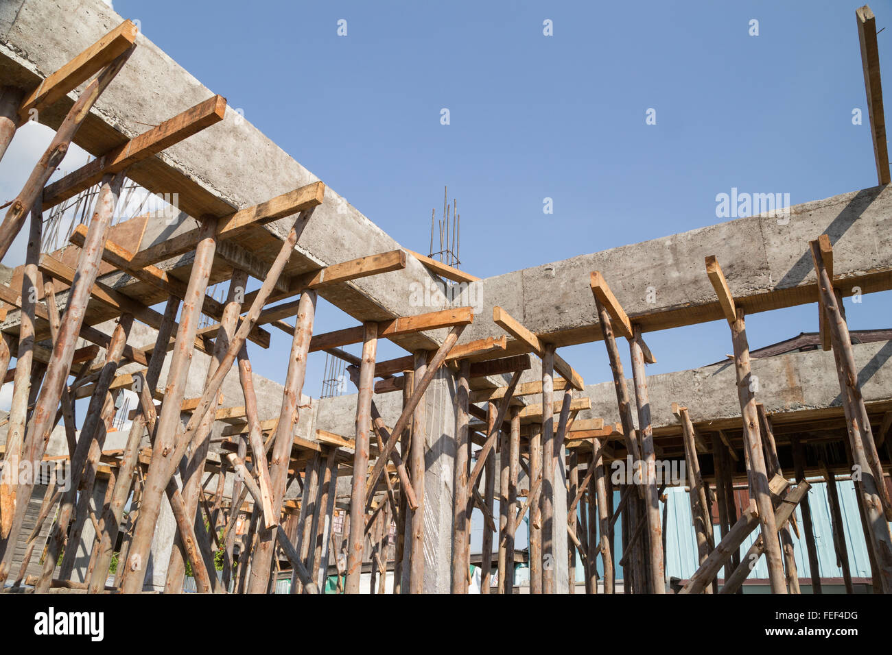 pillar and beam being constructed at the construction site Stock Photo ...