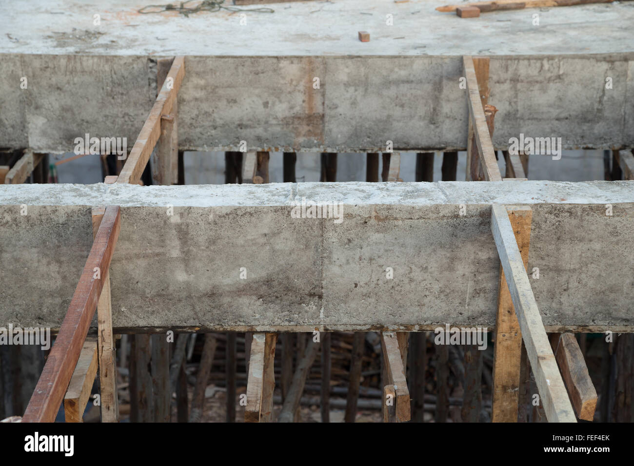 pillar and beam being constructed at the construction site Stock Photo ...