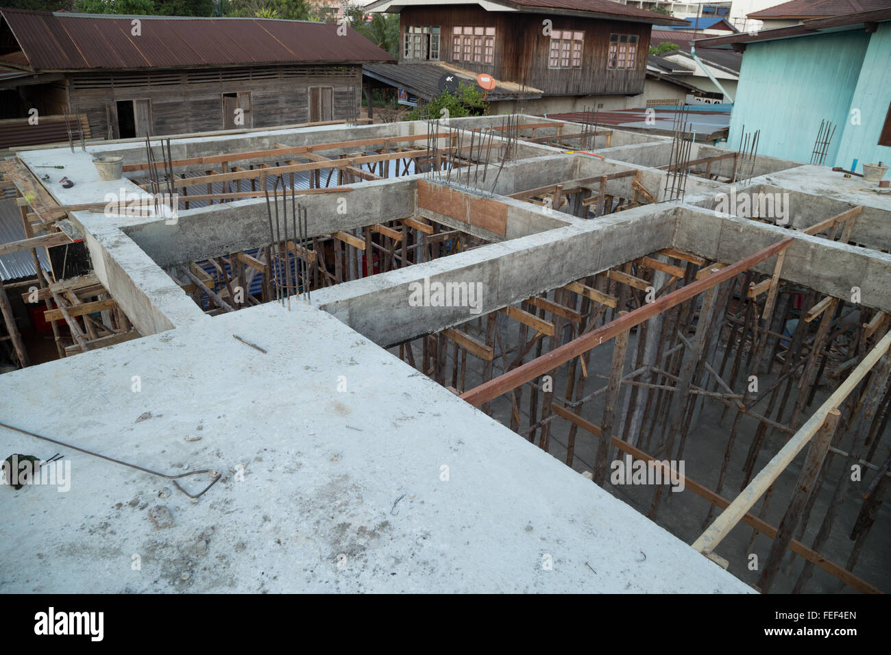 pillar and beam being constructed at the construction site Stock Photo ...