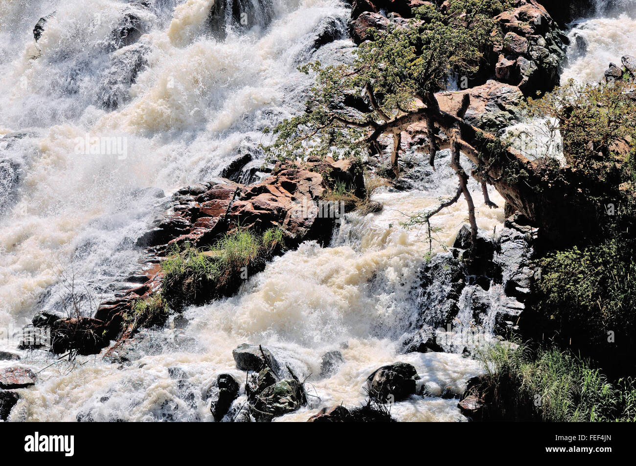 Close-up of the Ruacana waterfalls in Namibia Stock Photo - Alamy