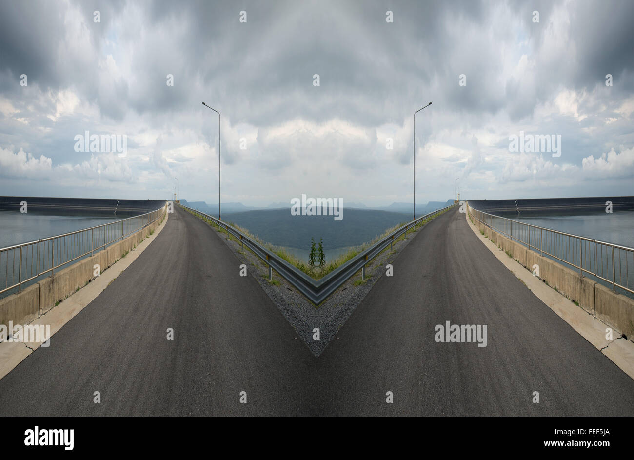 choice with crossroads spliting in two way Stock Photo - Alamy
