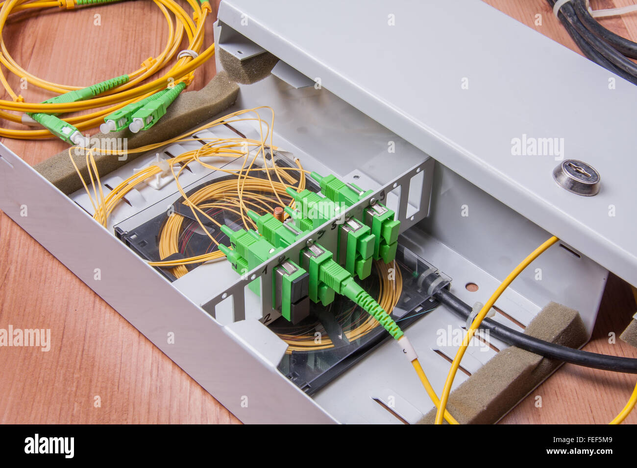 Fiber optic device ready for packet data transmission Stock Photo - Alamy