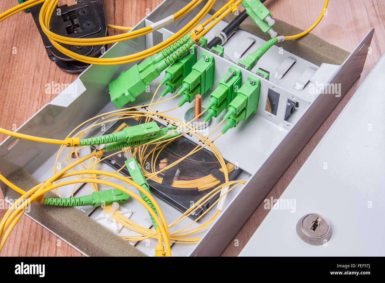 Fiber optic device ready for packet data transmission Stock Photo - Alamy