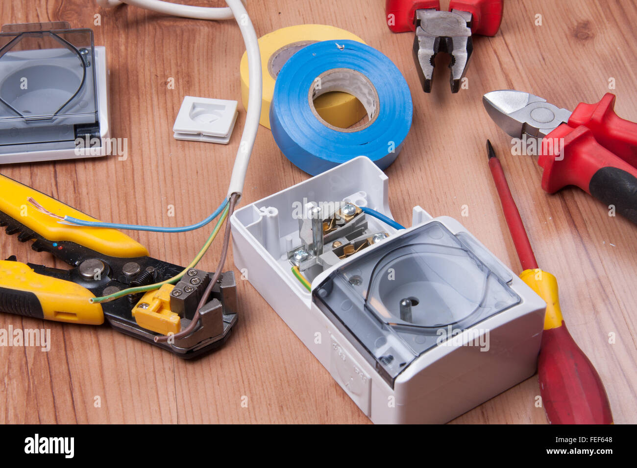 Electric devices and accessories during cables and fuses instalation ...