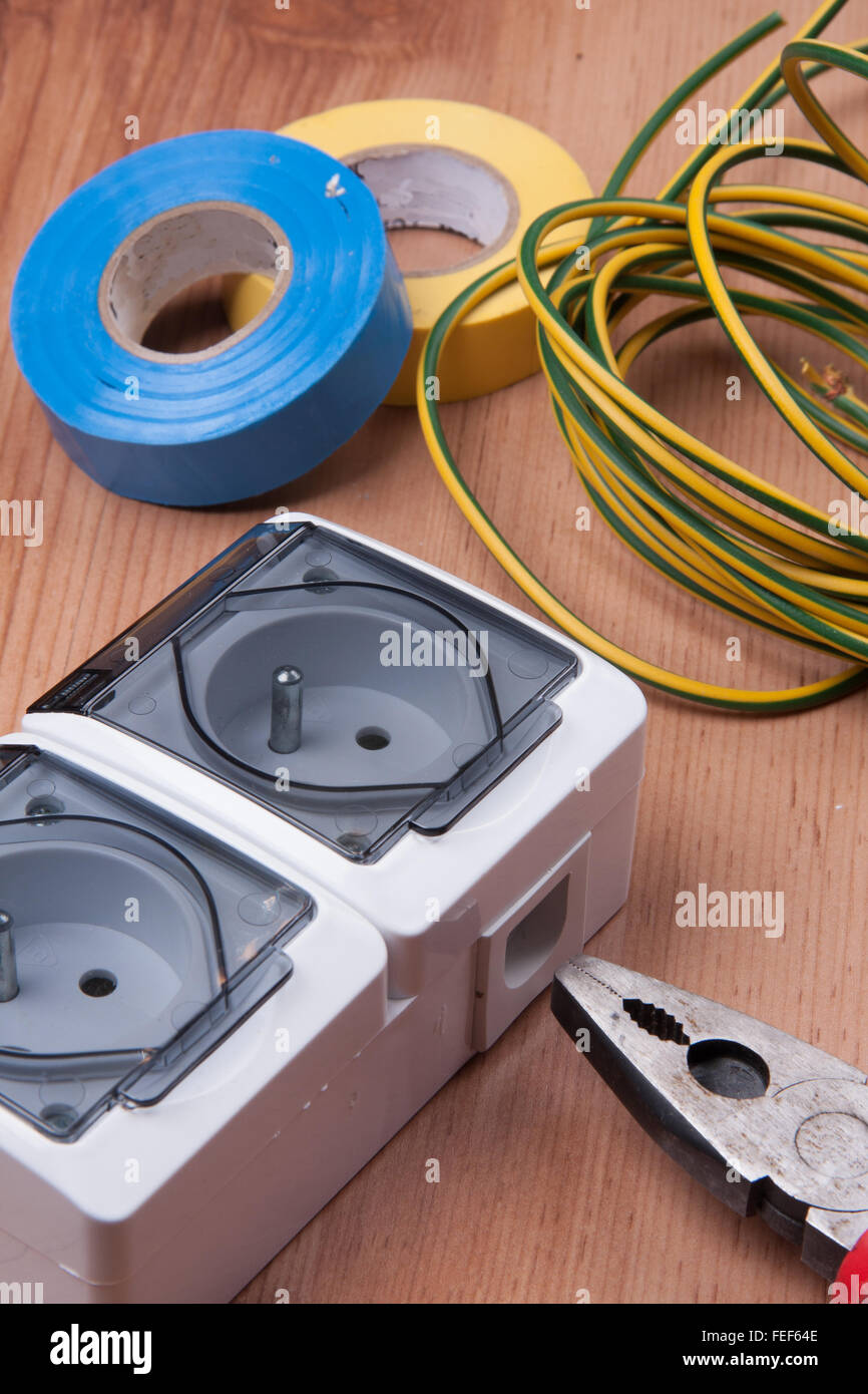 Electric devices and accessories during cables and fuses instalation ...