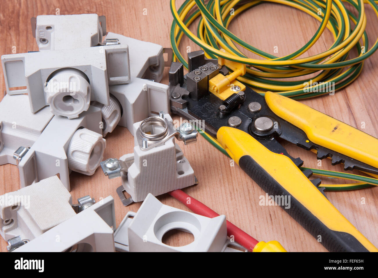 Electric devices and accessories during cables and fuses instalation ...