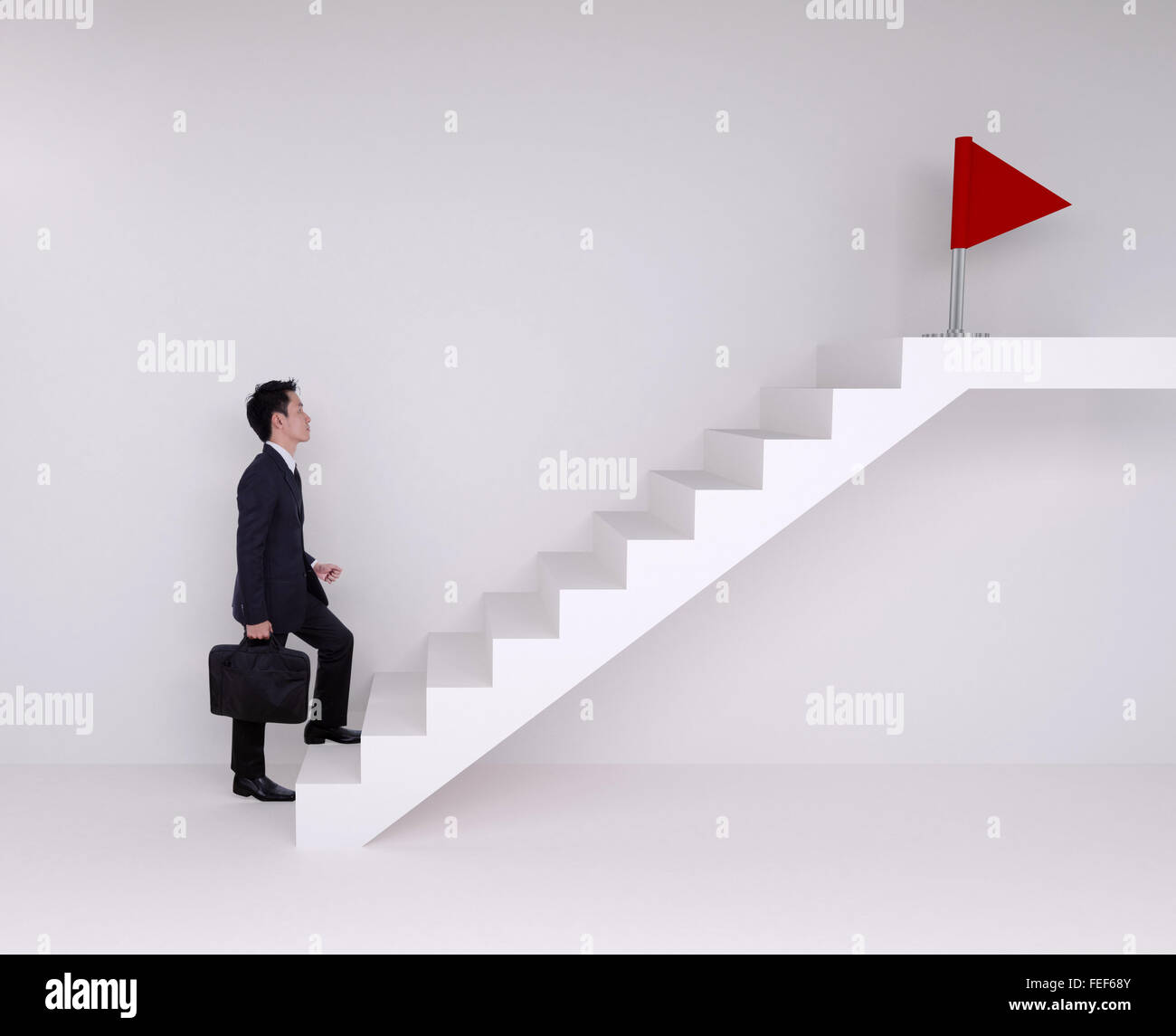 Business man running stairs hi-res stock photography and images - Alamy