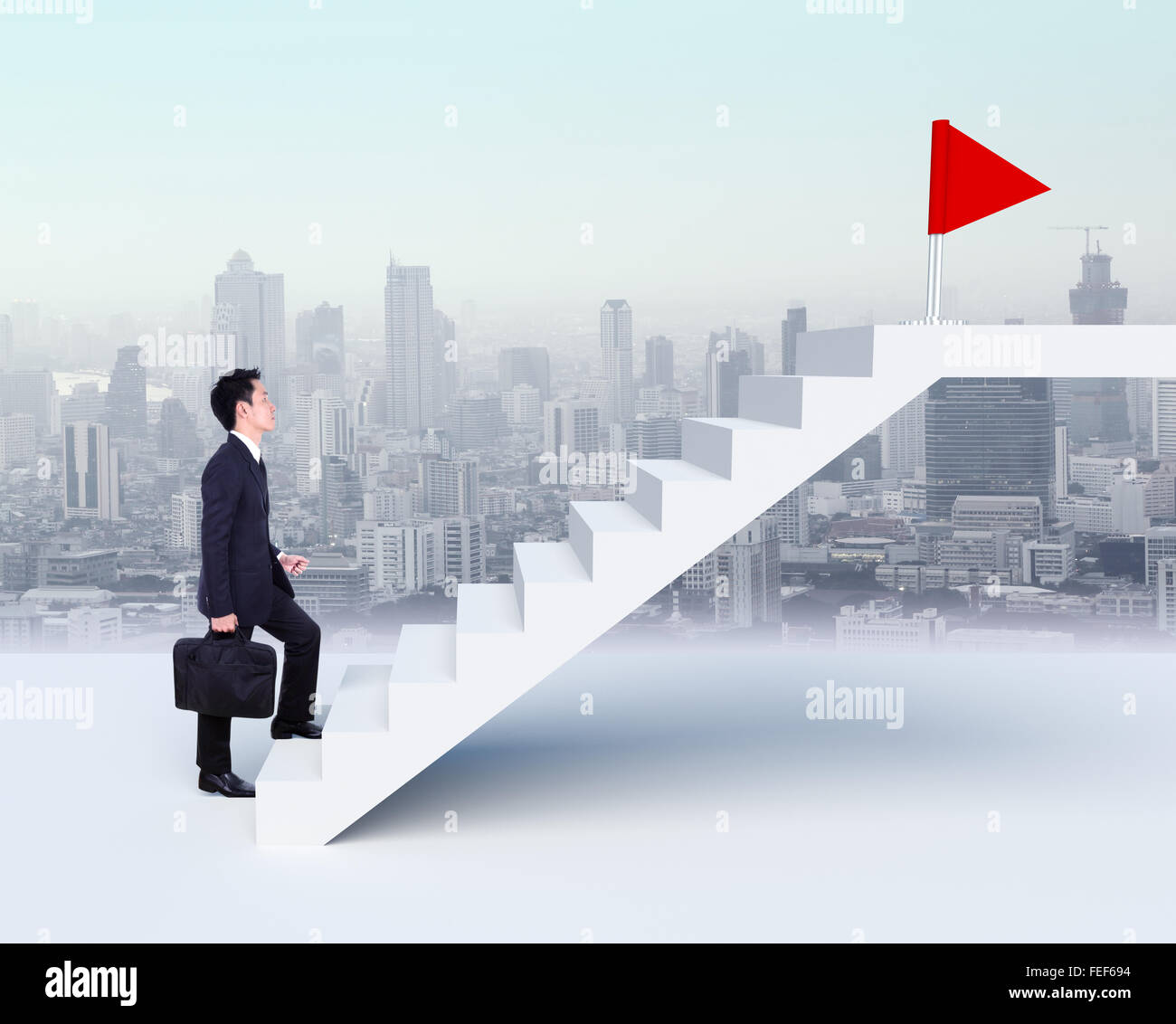 Business people running up stairs hi-res stock photography and images ...