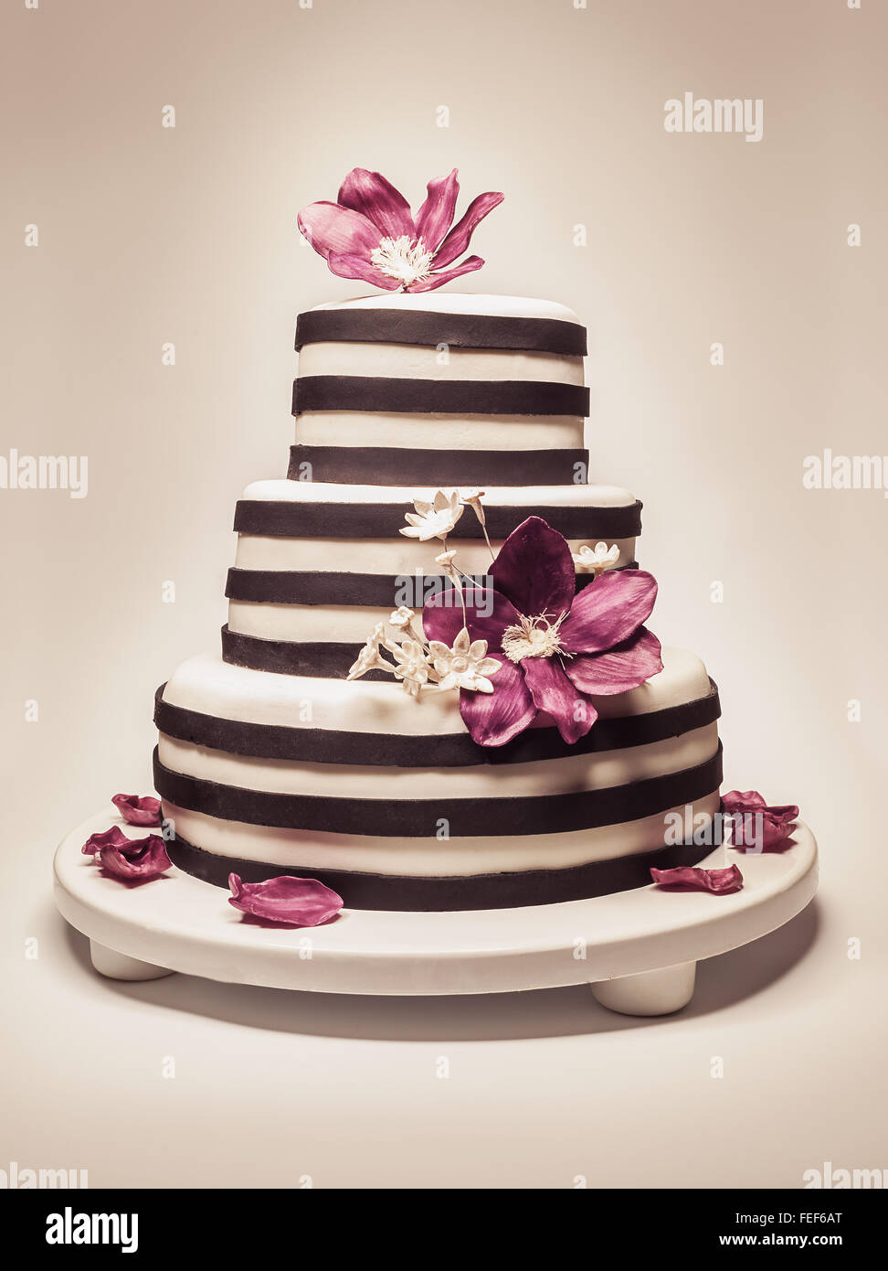 Details of a wedding or a birthday cake, triple size, in studio on ...