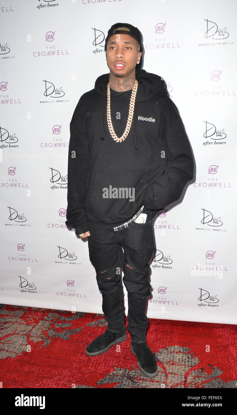 Las Vegas, Nevada, USA. 5th Feb, 2016. Rapper Tyga kicks off big game ...