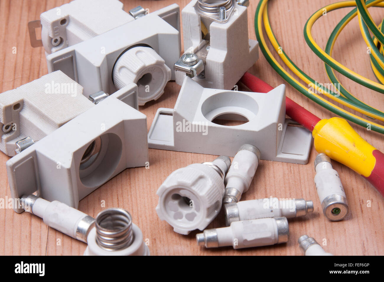 Electric devices and accessories during cables and fuses instalation ...