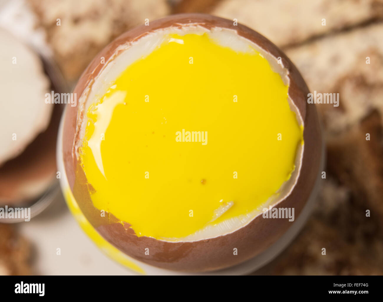 Boiled egg breakfast with toast soldiers Stock Photo - Alamy