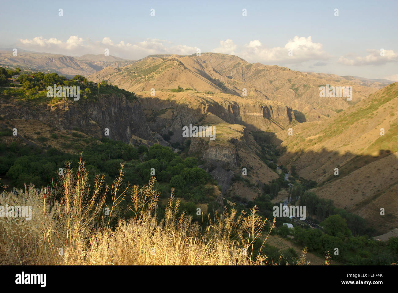 Azat Canyon at Garni, Armenia, evening light Stock Photo - Alamy
