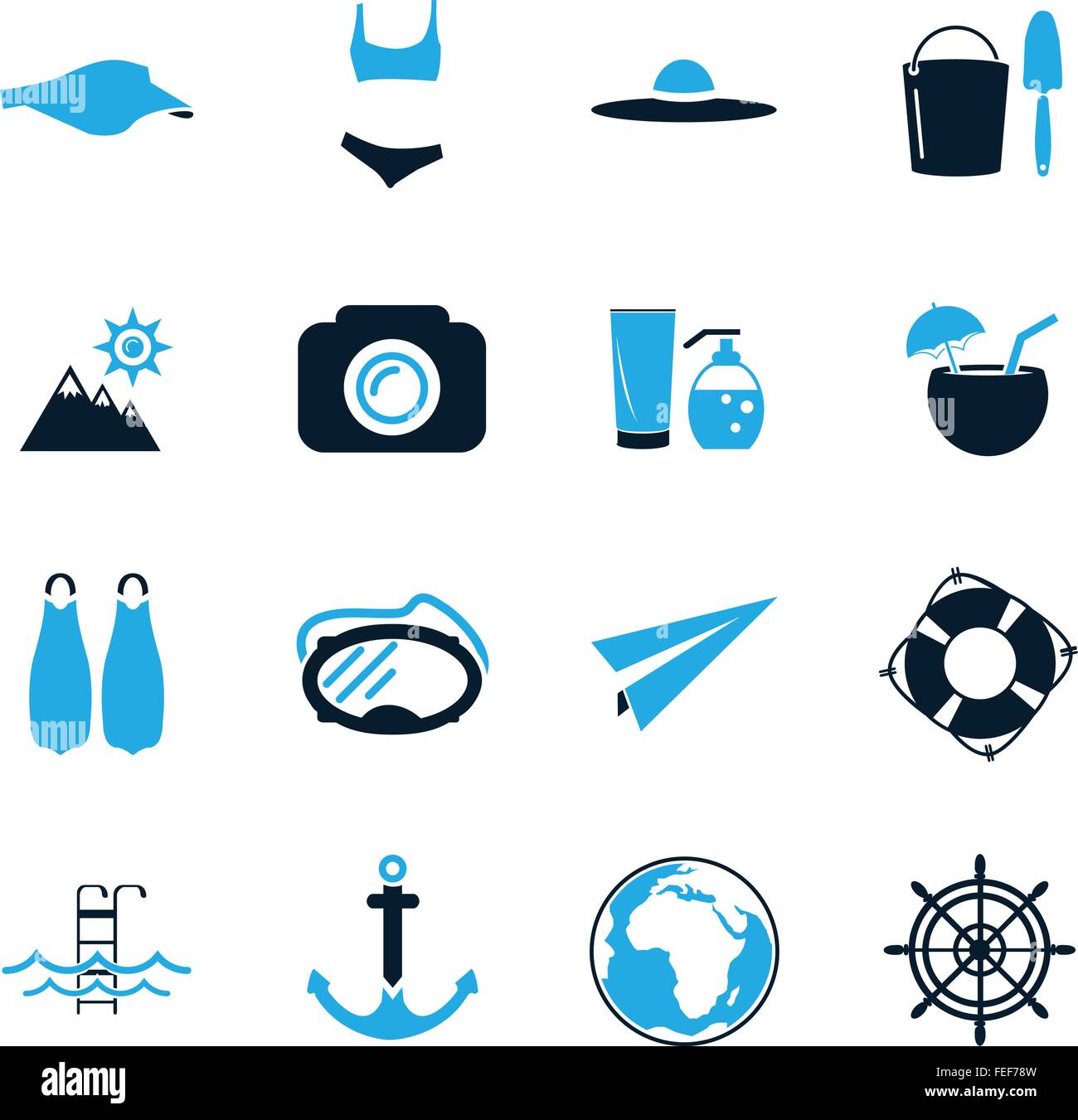 Beach icon set Stock Vector Image & Art - Alamy