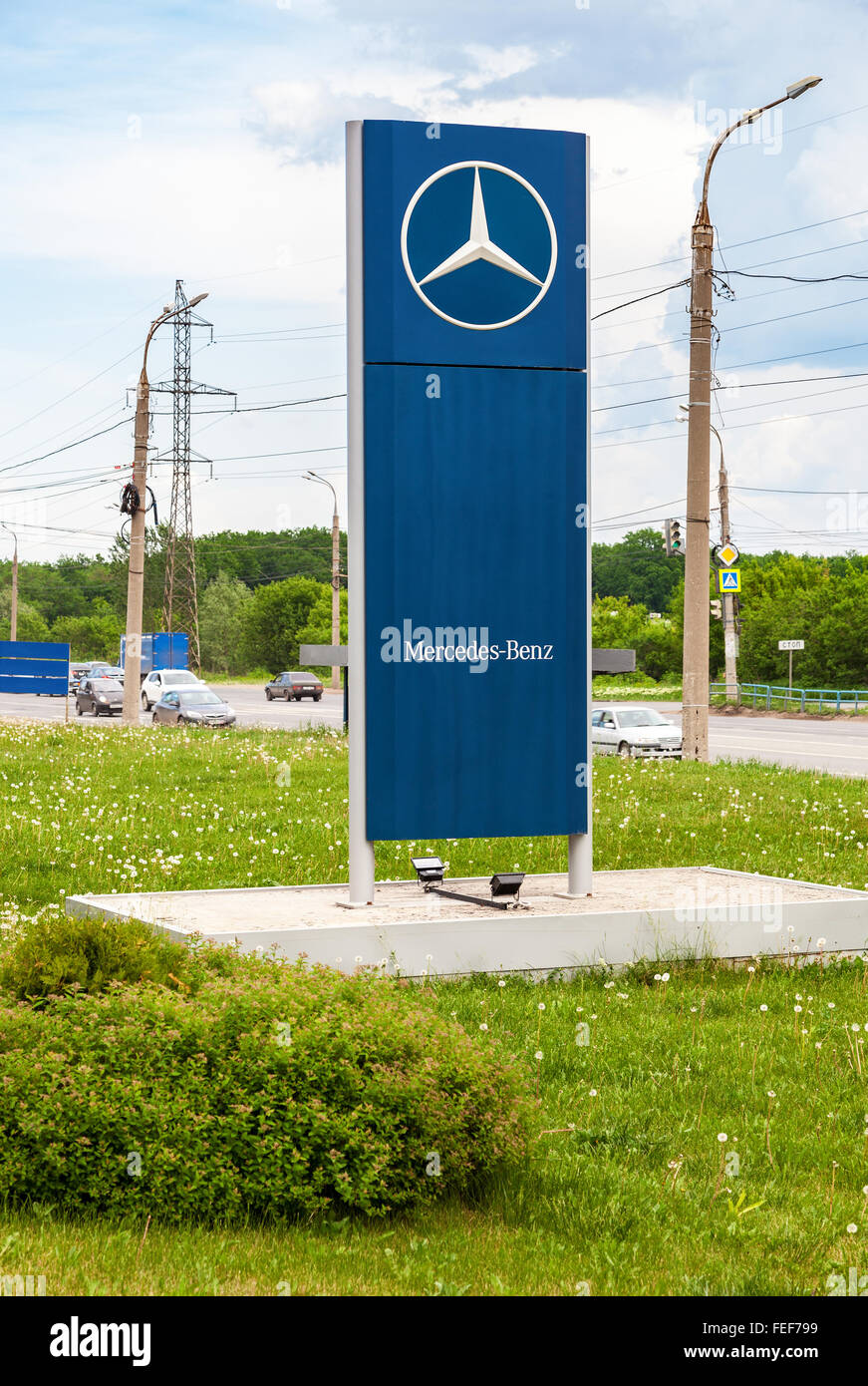 Official dealership sign of Mercedes-Benz. Mercedes-Benz is a German ...