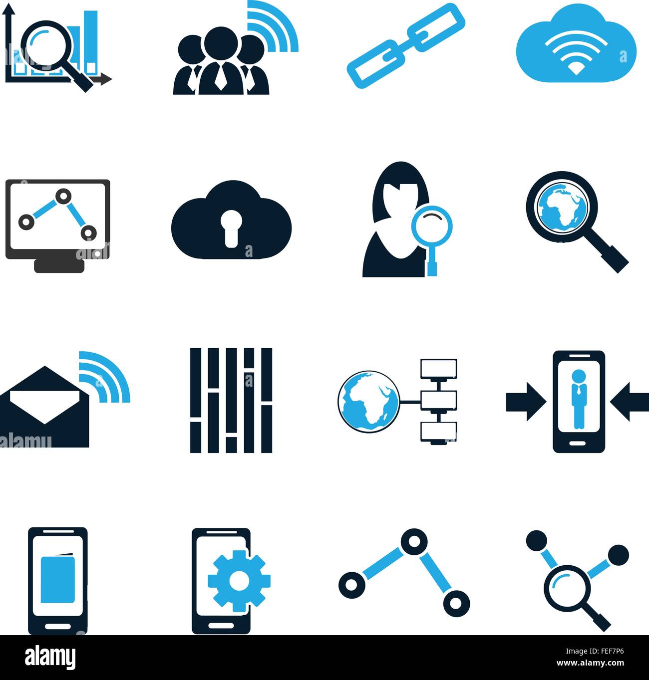 Data analytic and social network icons Stock Vector Image & Art - Alamy