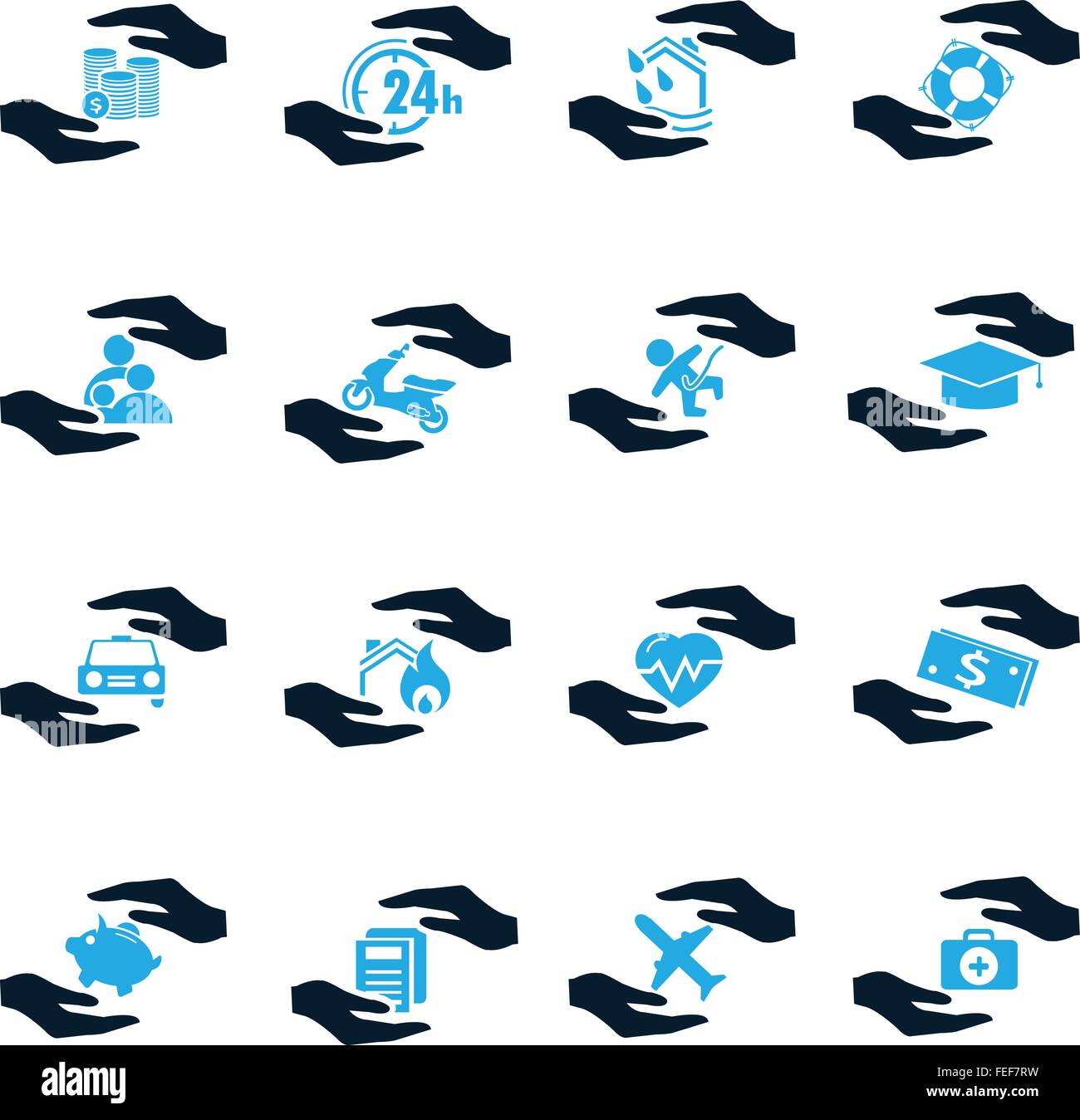 Insurance hands icons Stock Vector Image & Art - Alamy